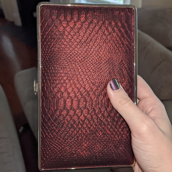 unknown | Bags | New Metallic Red Snakeskin And Silver Wallet | Poshmark